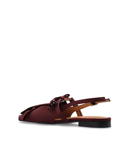 Ganni Shoes With Bow in Red | Lyst