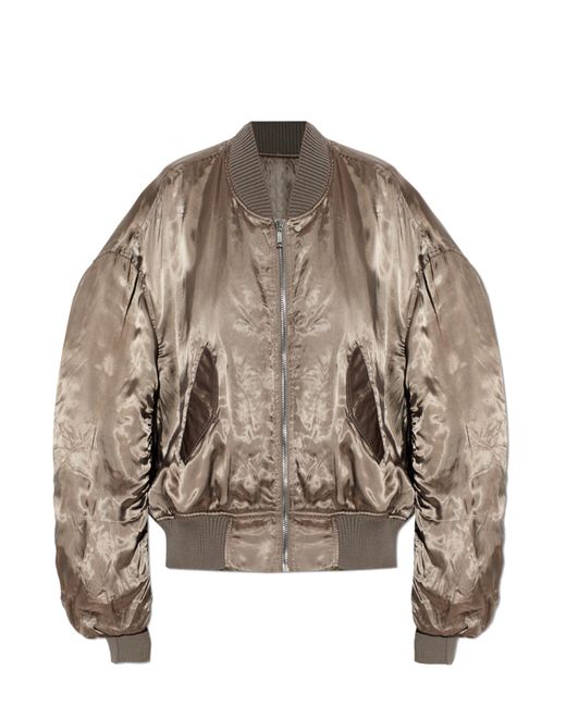 Rick Owens Insulated 'Bomber' Jacket in Brown | Lyst UK