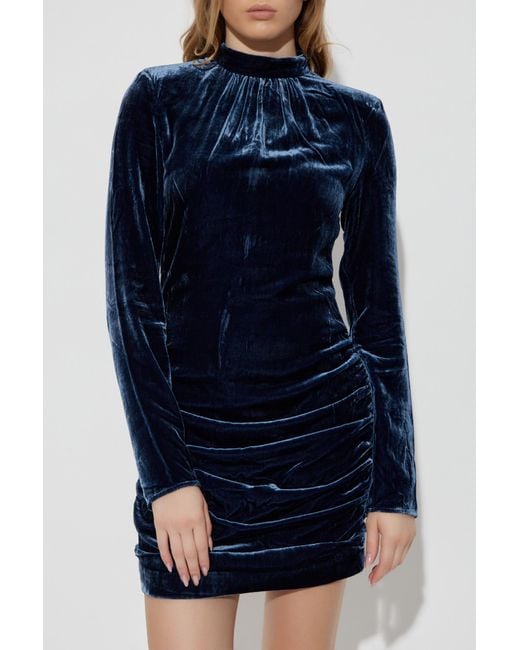 ROTATE BIRGER CHRISTENSEN Velour Dress in Blue | Lyst UK