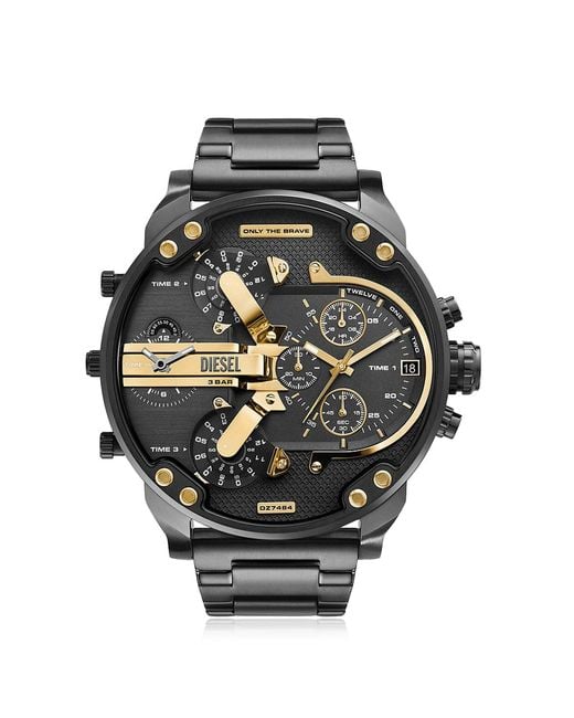 DIESEL Steel Watch "mr Daddy", in Black for Men | Lyst UK