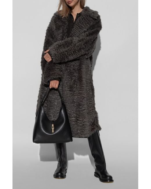 Stand Studio Faux Fur Coat Nicole in Black | Lyst