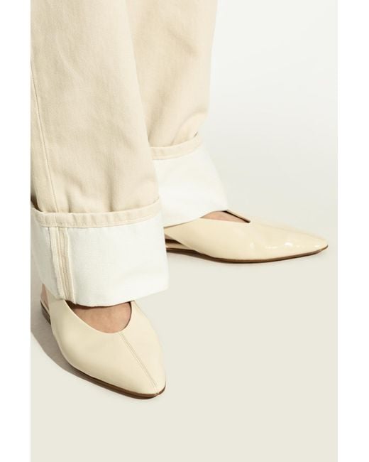 Bottega Veneta Sofia Open-Back Shoes in Natural | Lyst