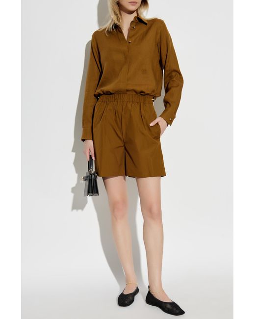 Max Mara Shorts With Pockets in Natural | Lyst UK