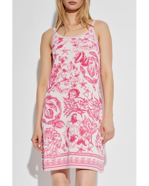 Versace Dress With 'Barocco' Pattern in Pink | Lyst
