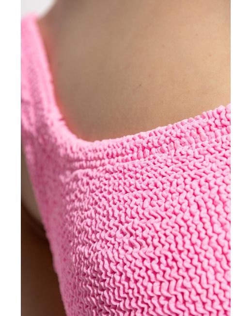 Hunza G One Piece Square Swimsuit In Pink Lyst