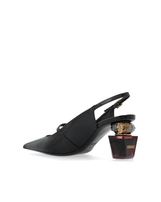 Versace High Heel Shoes in Black | Lyst