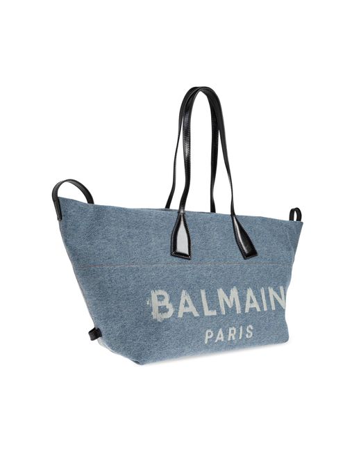 Balmain Shopper Bag, in Blue | Lyst UK