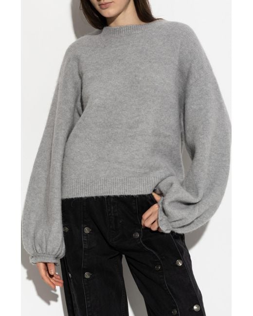ROTATE BIRGER CHRISTENSEN Sweater With Puff Sleeves in Grey | Lyst UK