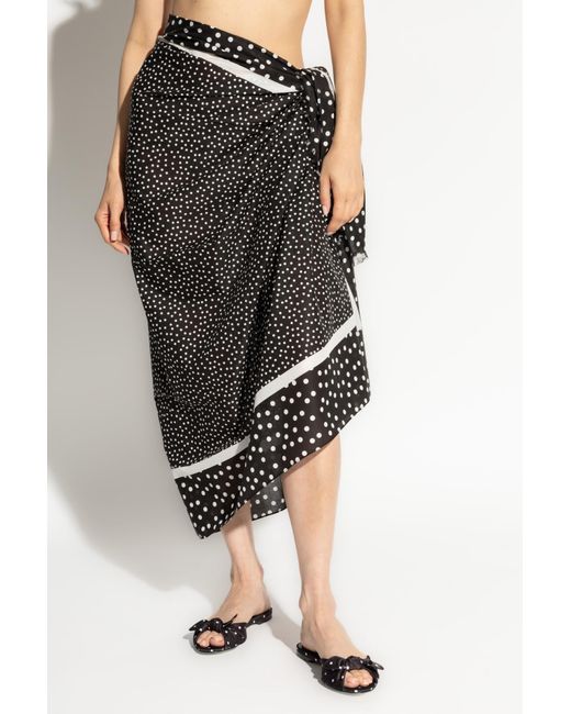Dolce & Gabbana Polka Dot Pattern Pareo in Black | Lyst
