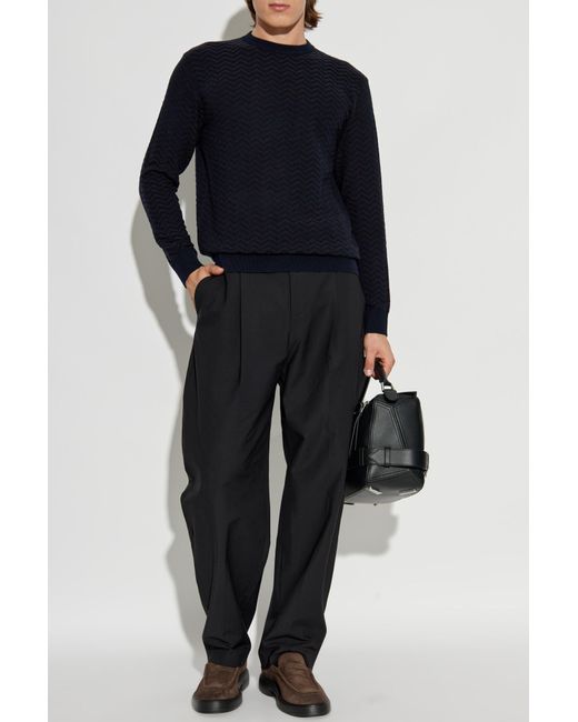 Giorgio Armani Sweater With Pattern in Blue for Men | Lyst