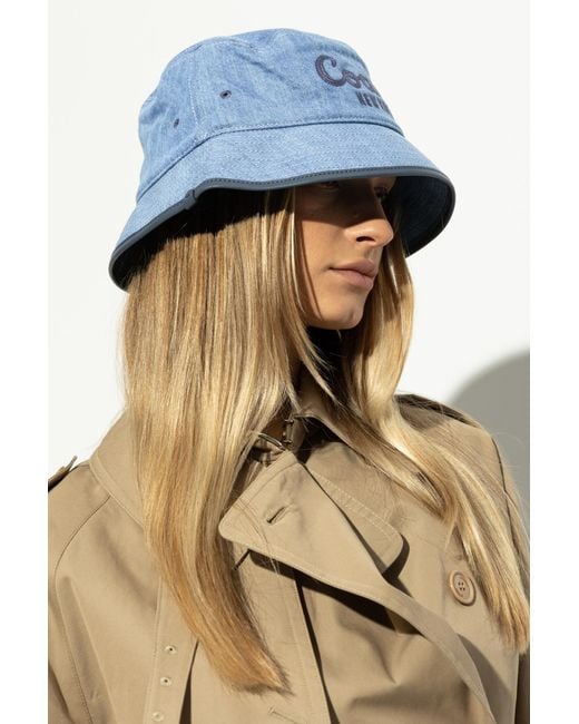 COACH Denim Hat in Blue | Lyst