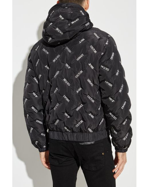 Versace Puffer Jacket With Logo in Black for Men | Lyst