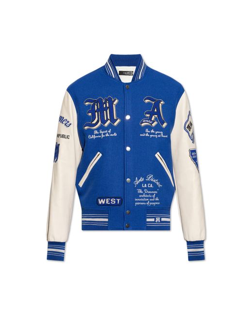 Amiri Jacket With Logo in Blue for Men | Lyst