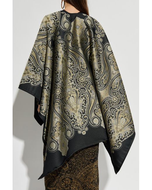 Etro Cape With Lurex Thread in Black | Lyst UK