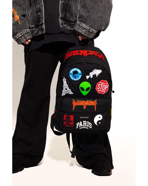 Balenciaga Backpack With Patches in Black for Men | Lyst