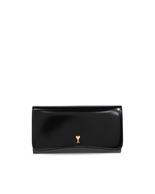 Ami Paris Leather Wallet With Logo in Black | Lyst UK