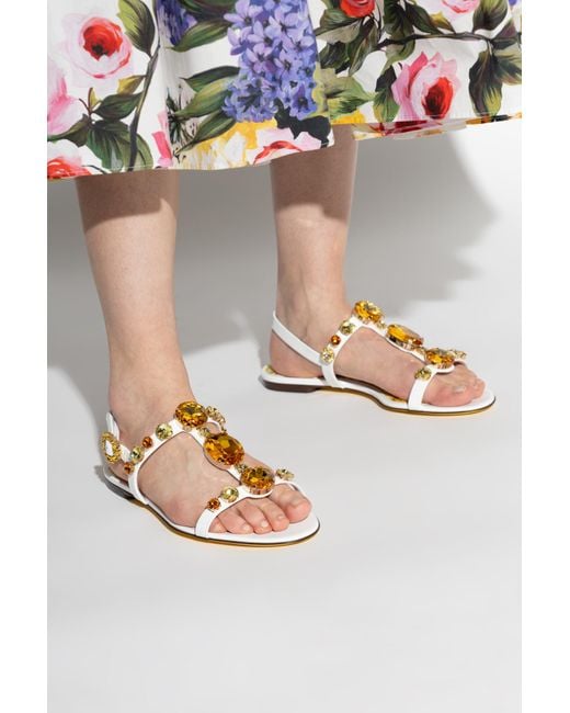 Dolce & Gabbana Bianca Sandals in White | Lyst