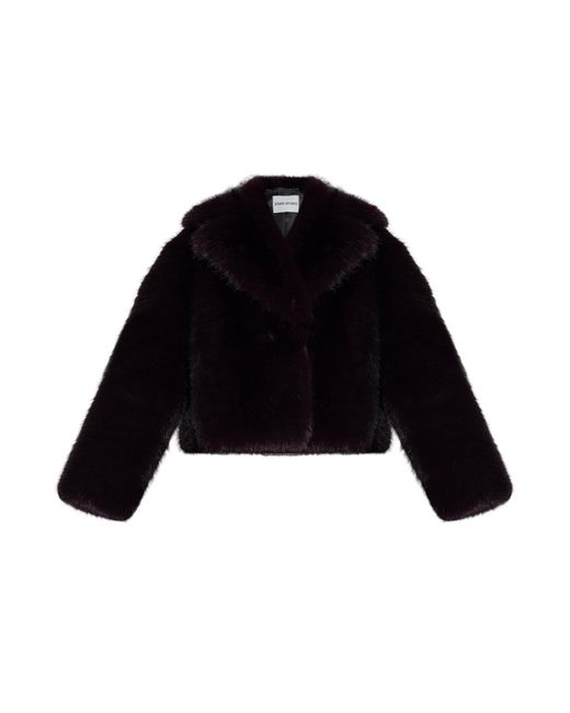 Stand Studio Shearling Coat Samara in Black | Lyst