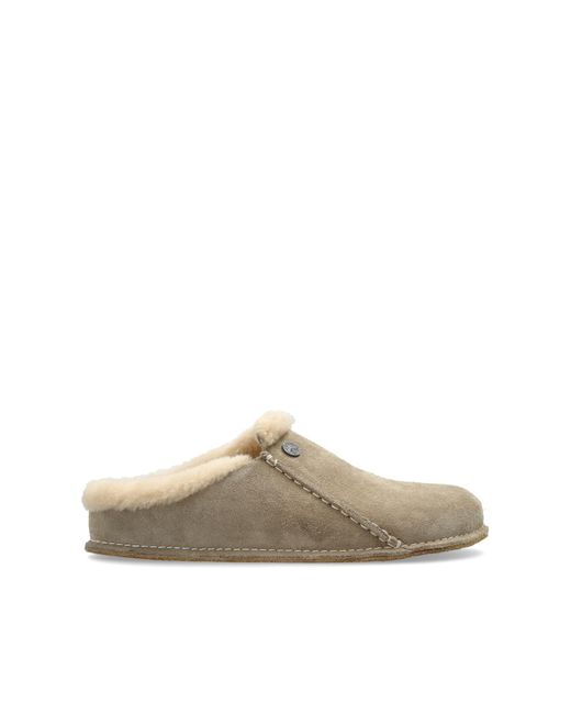 Birkenstock 'Zermatt Premium Suede' Slides in Black | Lyst