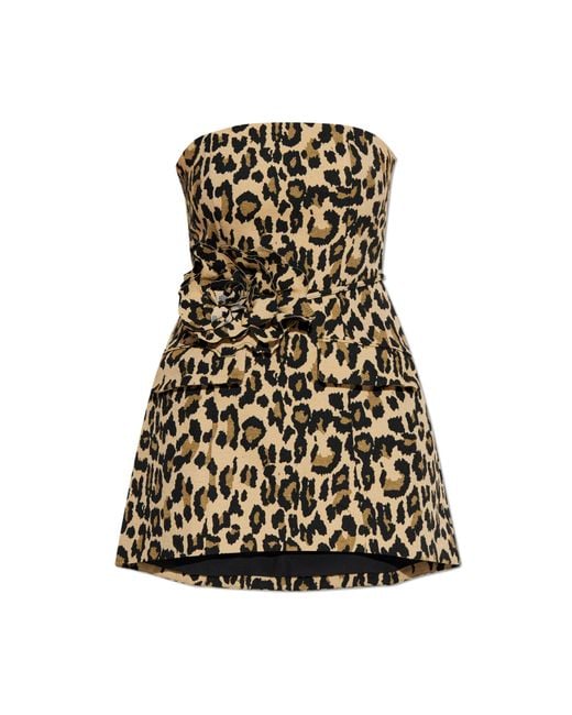 ROTATE BIRGER CHRISTENSEN Animal Print Dress in Natural | Lyst UK