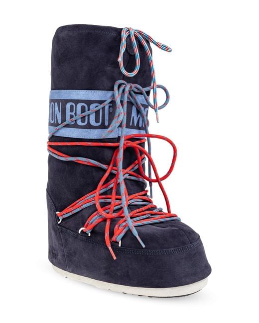 Moon Boot 'Icon Suede' Snow Boots in Blue for Men | Lyst UK