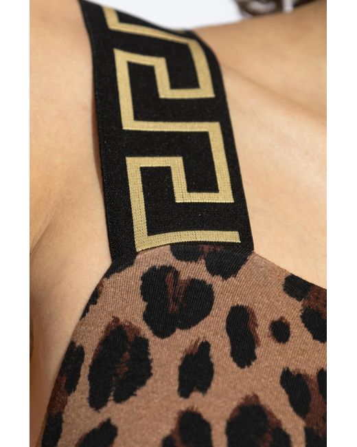 Versace Animal Print Bodysuit in Black | Lyst