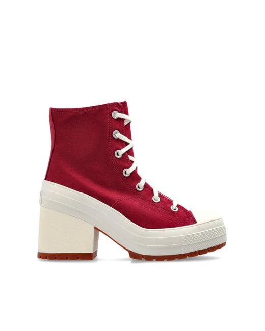 Converse Platform Shoes 'Chuck 70 De Luxe' in Red | Lyst UK