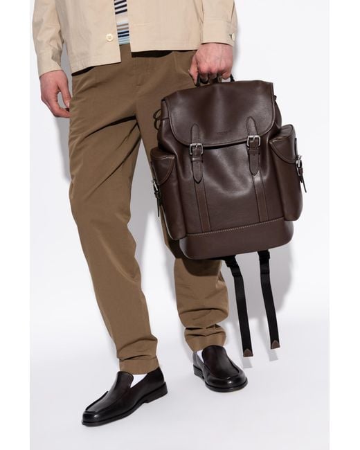 COACH Leather Backpack in Brown for Men | Lyst