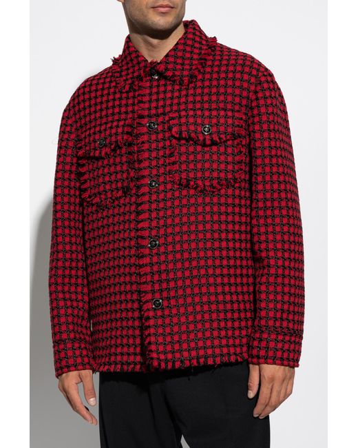 Versace Tweed Jacket in Red for Men | Lyst