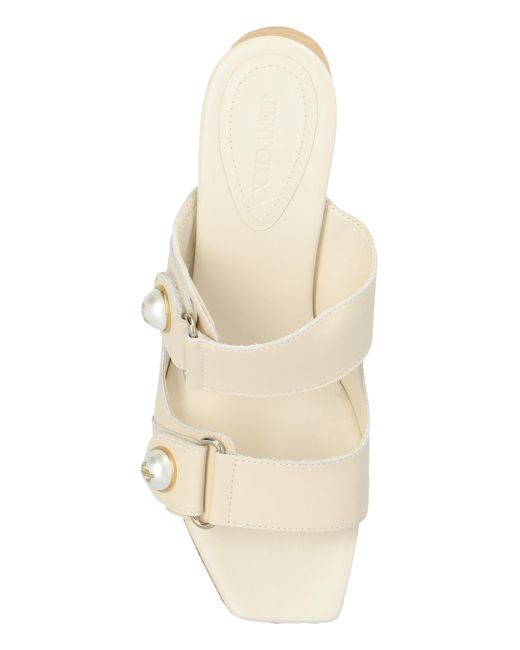 Jimmy Choo Platform Slides 'Fayence' in Black | Lyst