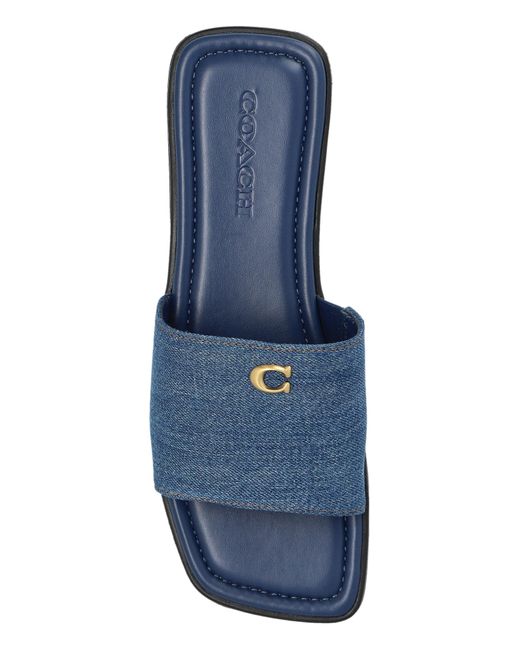 COACH Denim Slides in Black | Lyst