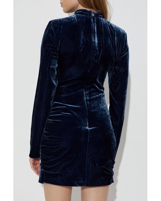 ROTATE BIRGER CHRISTENSEN Velour Dress in Blue | Lyst UK