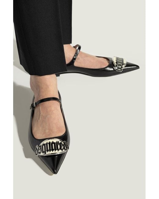 DSquared² Ballet Flats 'Gothic' in Black | Lyst
