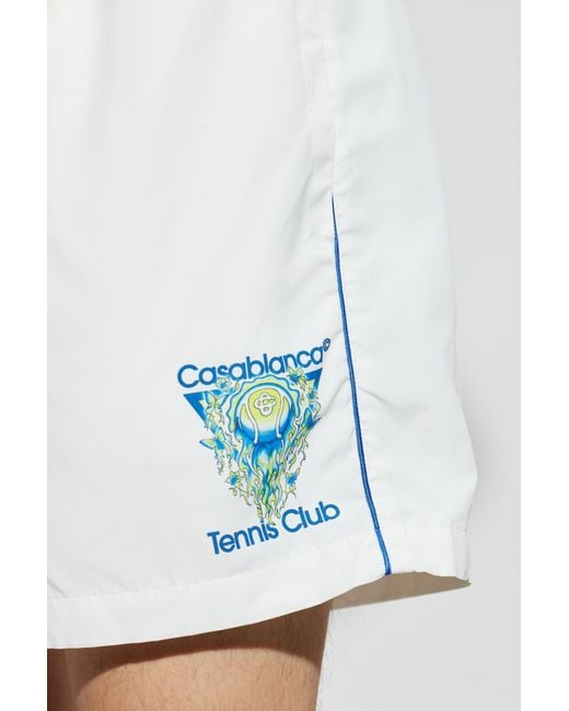 CASABLANCA Logo Shorts in White for Men | Lyst UK