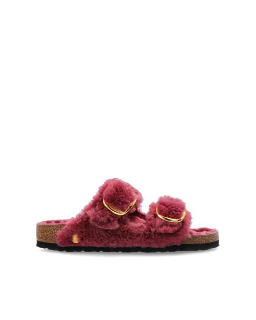 Birkenstock Slides Arizona Big Buckle Teddy Rive Logo Os in Pink | Lyst