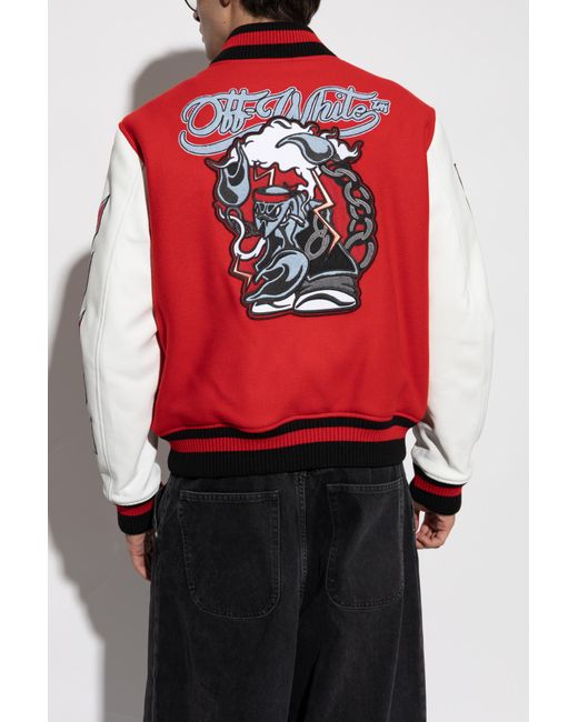 Off-White c/o Virgil Abloh Off- Jacket With Logo in Red for Men | Lyst