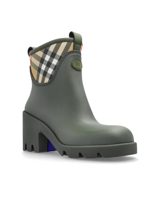 Burberry Heeled Wellingtons "Marsh" in Green | Lyst