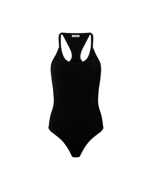 GAUGE81 Ribbed Racerback Bodysuit in Black | Lyst