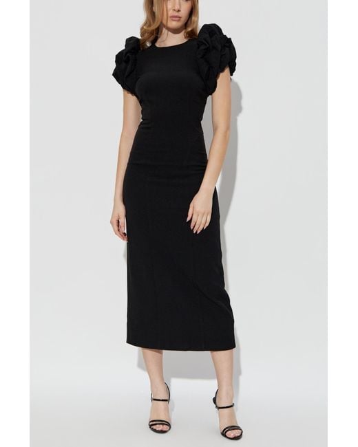 ROTATE BIRGER CHRISTENSEN Dress With Puff Sleeves in Black | Lyst UK