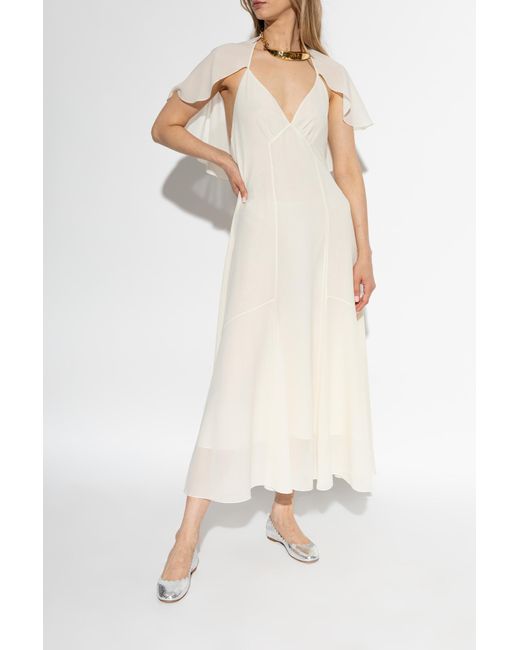 Chloé Leather Ballet Flats 'Lauren' in White | Lyst