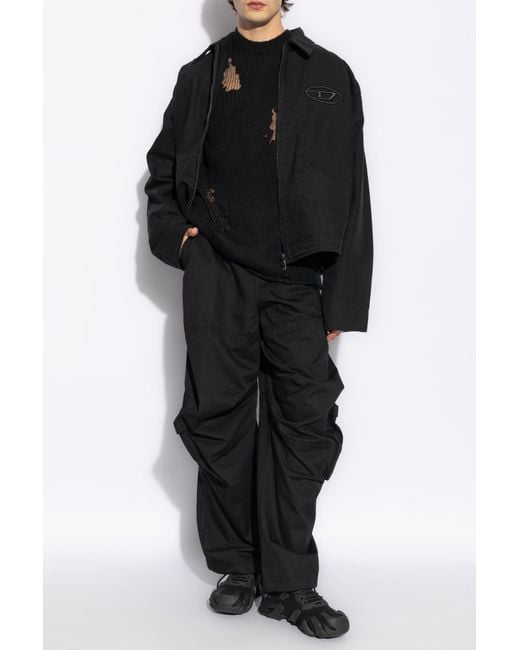 DIESEL Jacket With 'J-Taylor-Bleach' Logo in Black for Men | Lyst UK