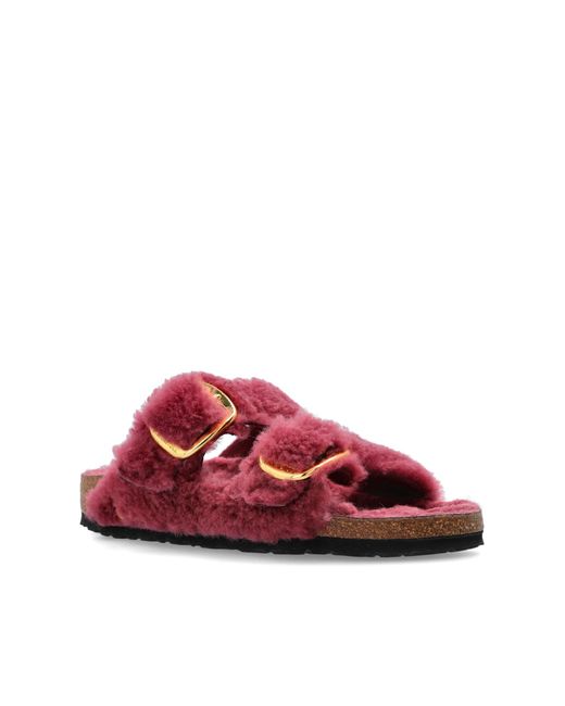 Birkenstock Slides Arizona Big Buckle Teddy Rive Logo Os in Pink | Lyst