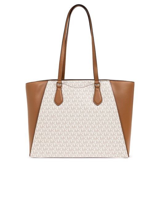 MICHAEL Michael Kors Monogram Tote Shopper Bag in Brown | Lyst