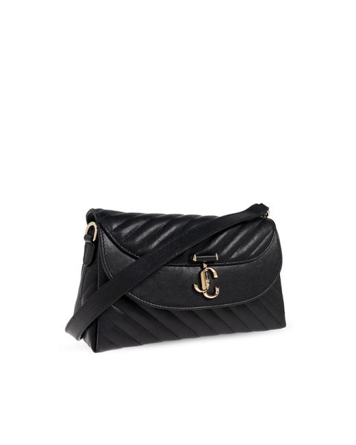 Jimmy Choo Avn Curve Tophandle Shoulder Bag in Black | Lyst UK