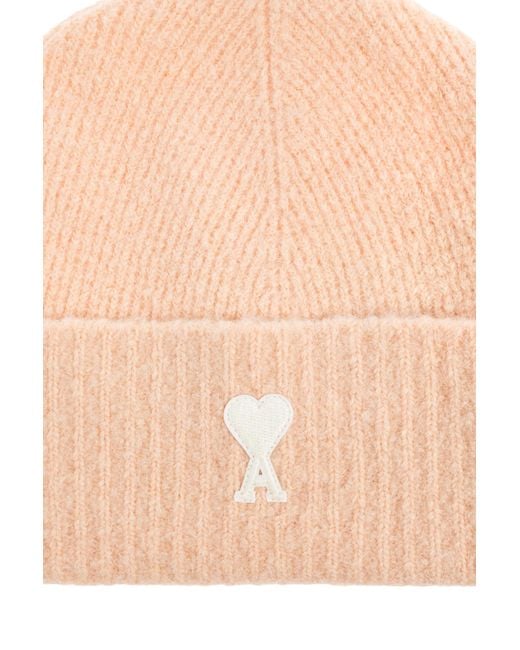 Ami Paris Cap With Logo Patch in Natural | Lyst UK