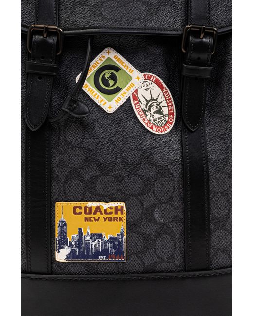 COACH Backpack With Colorful Patches in Black for Men | Lyst