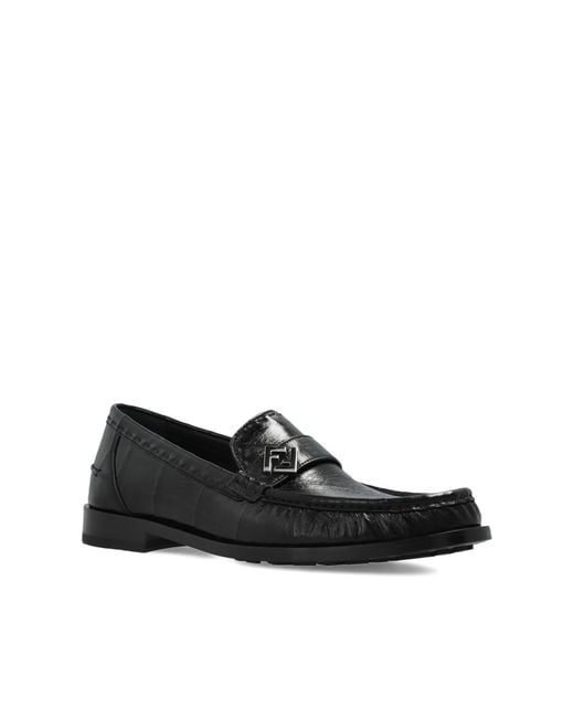 Fendi 'Missina' Loafer-Type Shoes in Black for Men | Lyst UK