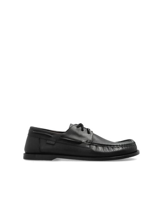 Loewe Shoes Campo Type Boat Shoe in Black for Men | Lyst