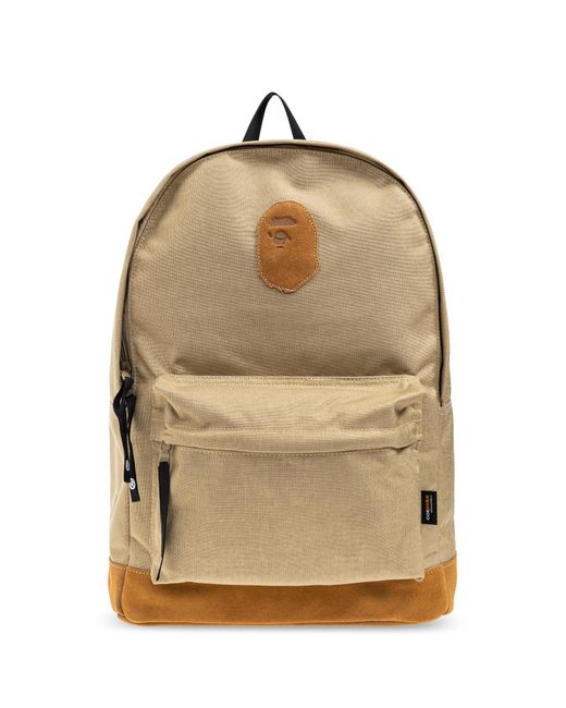 A Bathing Ape Backpack With Logo in Natural for Men | Lyst UK