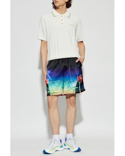 CASABLANCA Polo With Logo in White for Men | Lyst UK